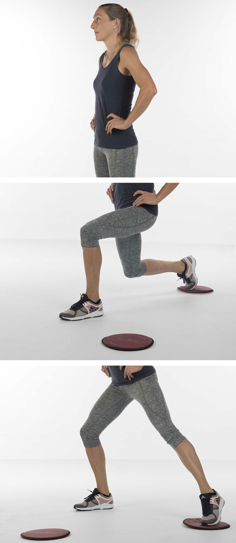 Allenamento con attrezzi II – Sliding pad: Star lunge (alternare le gambe) » mobilesport.ch